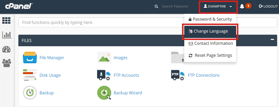 How to Change Language - Hostrs Knowledge Base