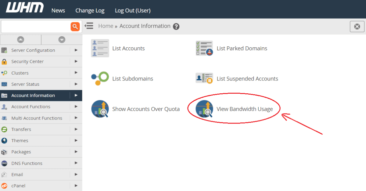 View Bandwidth Usage | Hostrs