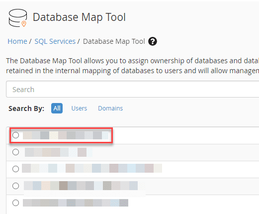 Database Map Tool Hostrs